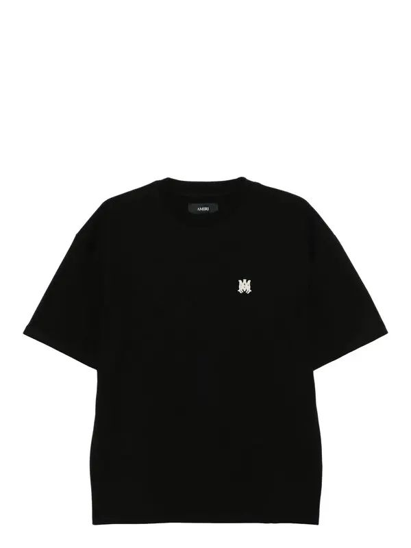 Amiri Crewneck T-shirt With Embroidered Logo - Nero
