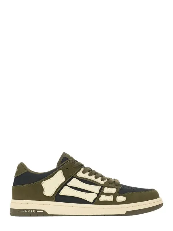 Amiri Bone Appliqué Suede Sneakers - Nero