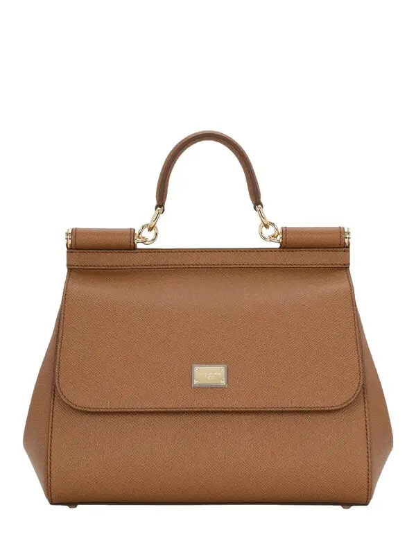 Dolce & Gabbana Sicily Large Leather Handbag 21cm X 26cm X 12cm - Brown