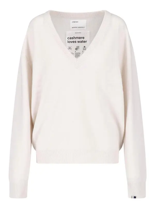 Extreme Cashmere V-neck Cashmere Sweater - Cream