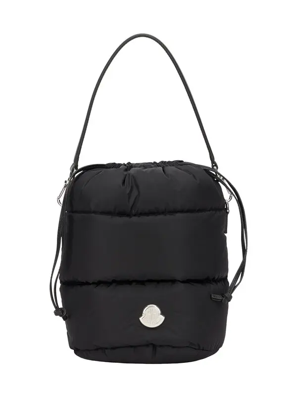 Moncler Caradoc Bucket Handbag In Nylon With Down-feather Padding, 18 Cm X 24.5 Cm X 12 Cm - Black