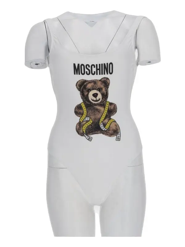 Moschino Graphic Bear One-piece Swimsuit - White