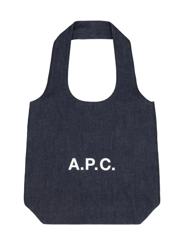 A.p.c. Mini Tote Handbag Ninon With Logo - Denim