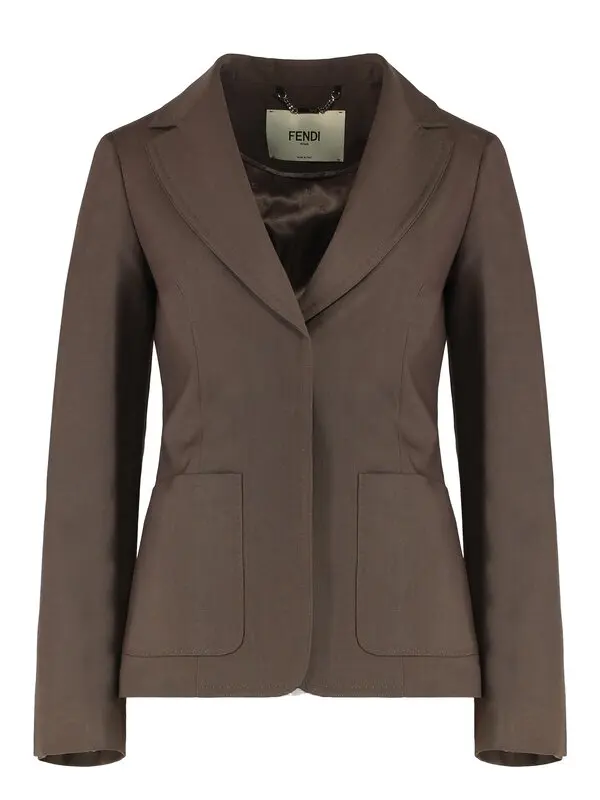 Fendi Wool-mohair Blend Blazer - Khaki