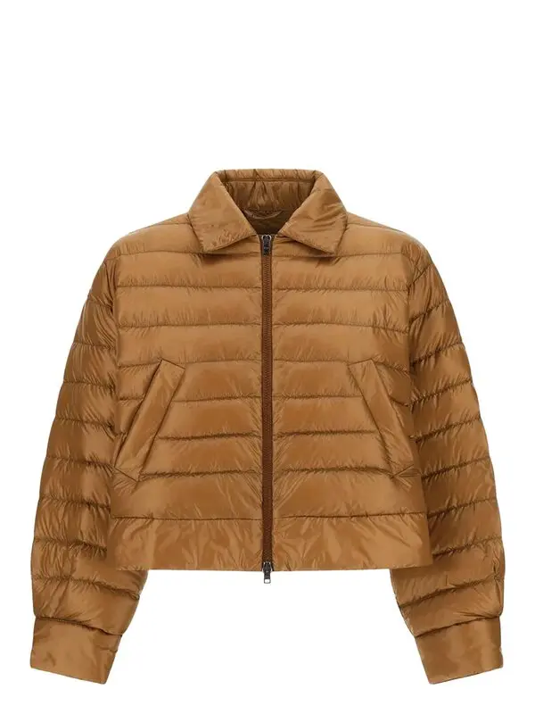 Herno Quilted Puffer Jacket With Glossy Finish - Cammello