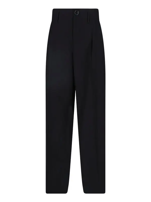 AMI Paris High-waisted Tailored Trousers With Front Pleats - Black
