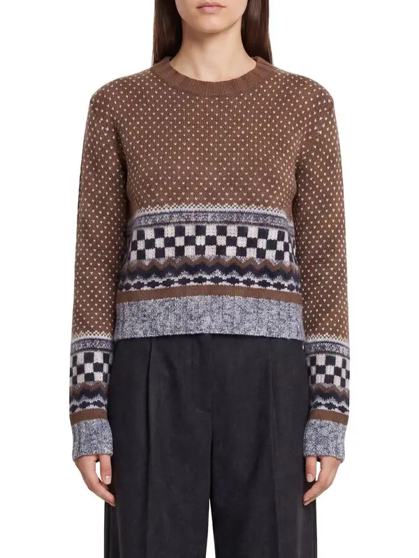 GOLDEN GOOSE Fair Isle" Sweater - Brown
