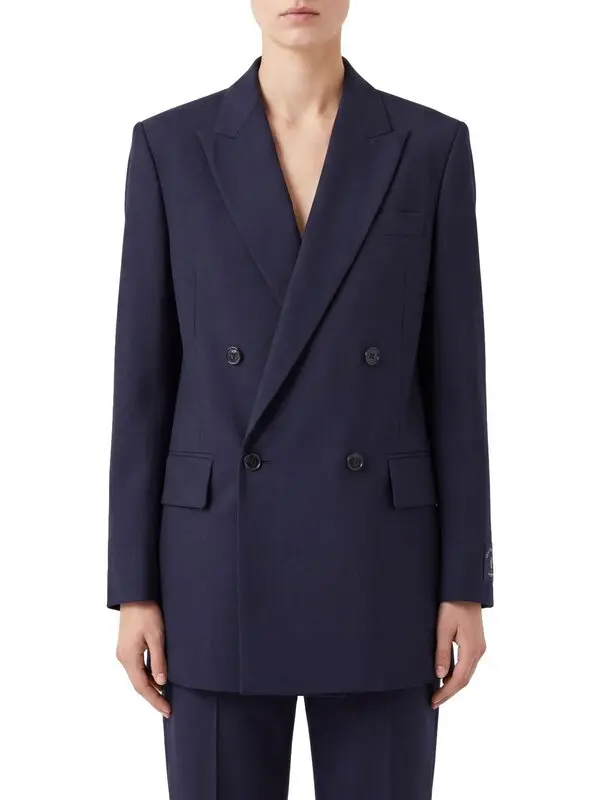 MAISON MARGIELA Cropped Double-breasted Wool-blend Blazer - Grey