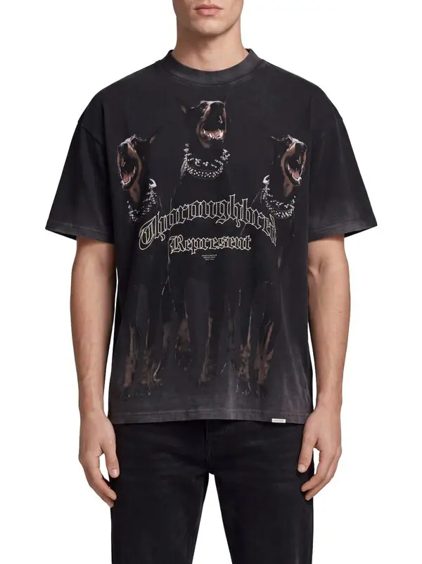 REPRESENT Relaxed Fit Graphic Print Cotton T-shirt - Black