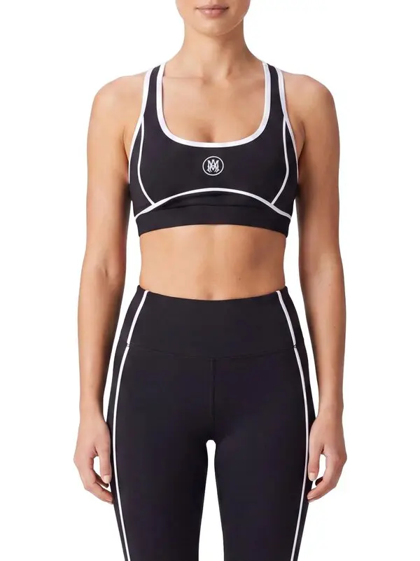 Amiri Bra Top With White Piping - Black