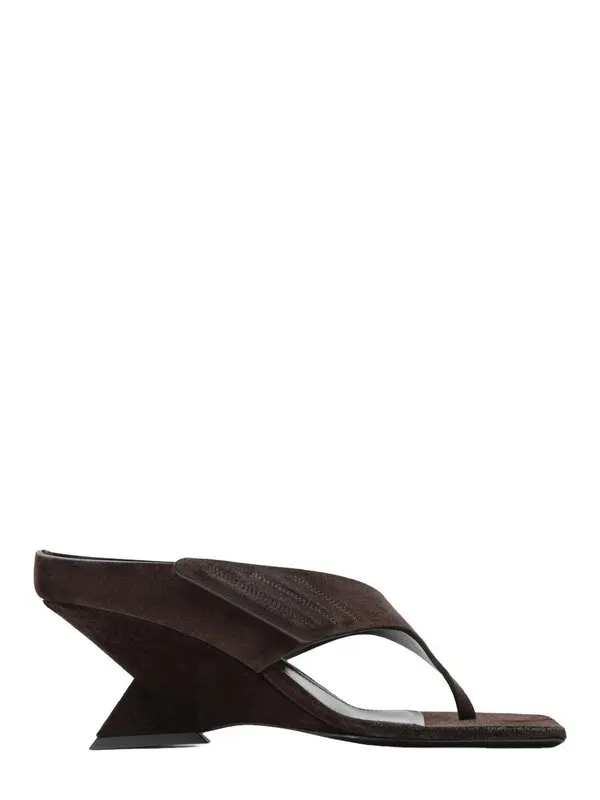 Attico Heeled Thong Sandals - Brown