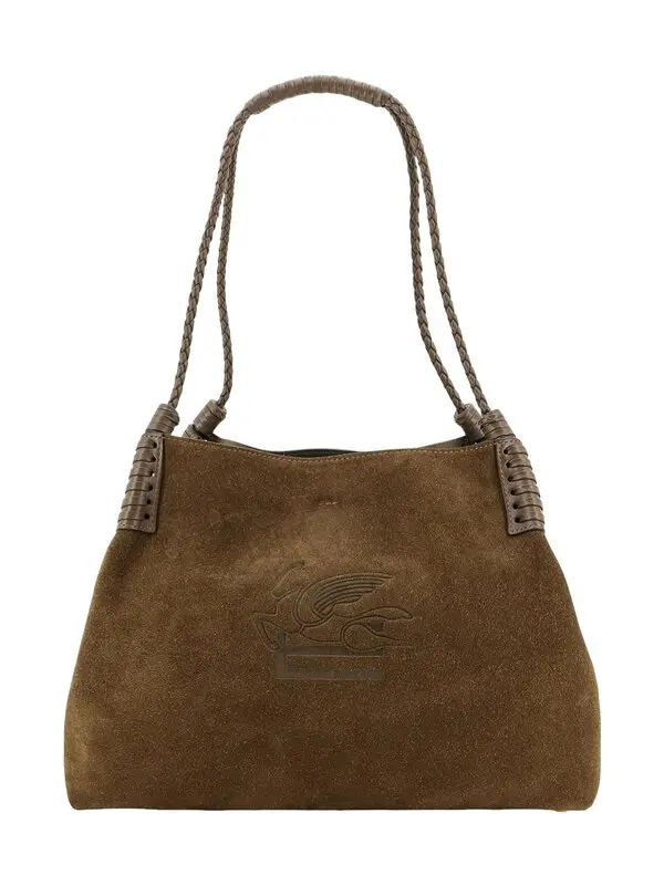Etro Libra Suede Shoulder Bag - Green