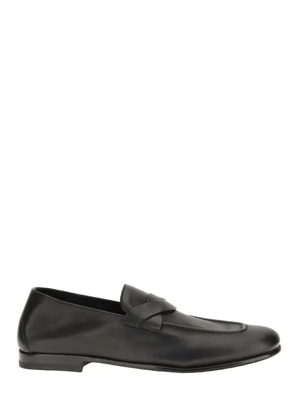 TOM FORD Smooth Calfskin Loafers With Penny Bar - Black