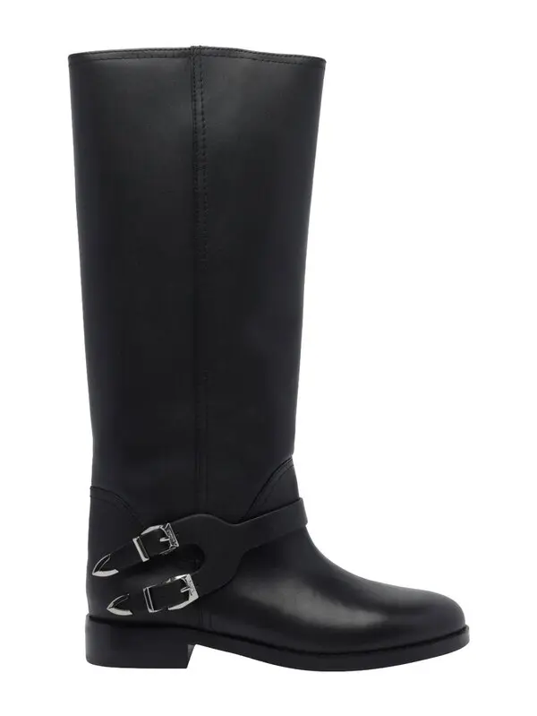 Pinko Buckled Knee-high Boots - Black