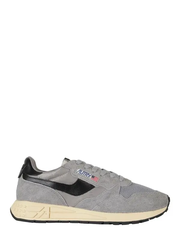 AUTRY Reelwind Nylon And Suede Leather Sneakers With Jagged Sole - Grey