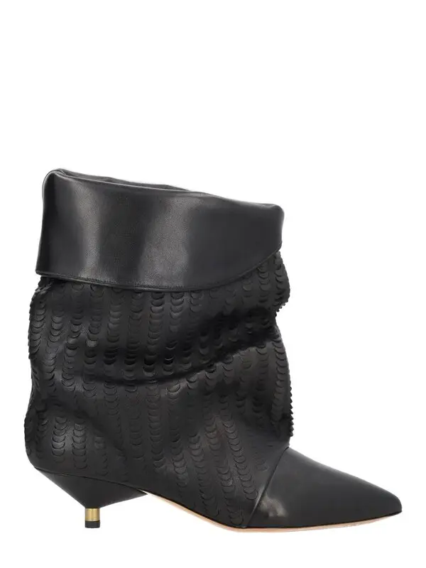 Isabel Marant Étoile Edrik Draped Leather Ankle Boots - Black