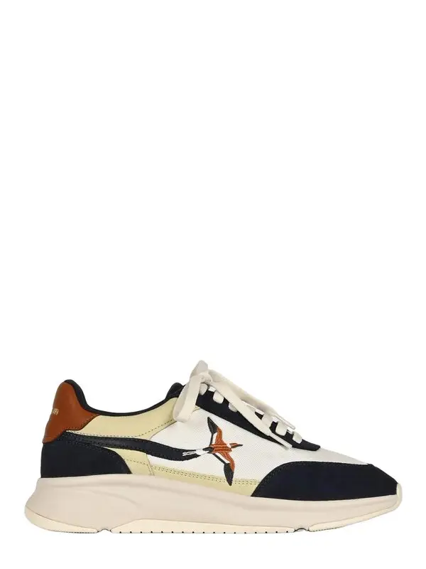 Axel Arigato Genesis Neo Bird Leather And Mesh Trainers With Graphic Print - Blue