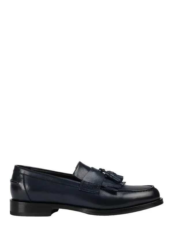 DOUCAL'S Tassel Loafers In Smooth Calfskin Leather - Sapphire