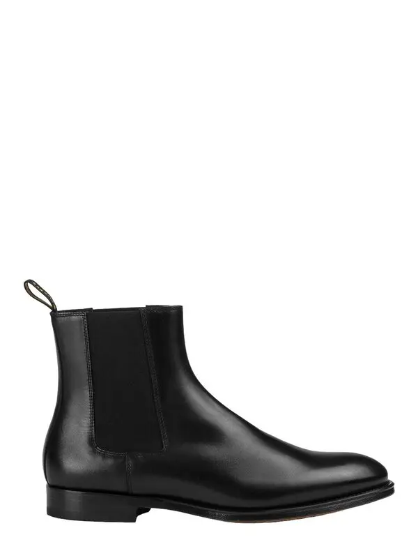 DOUCAL'S Smooth Calfskin Chelsea Boots With Leather Sole - Black
