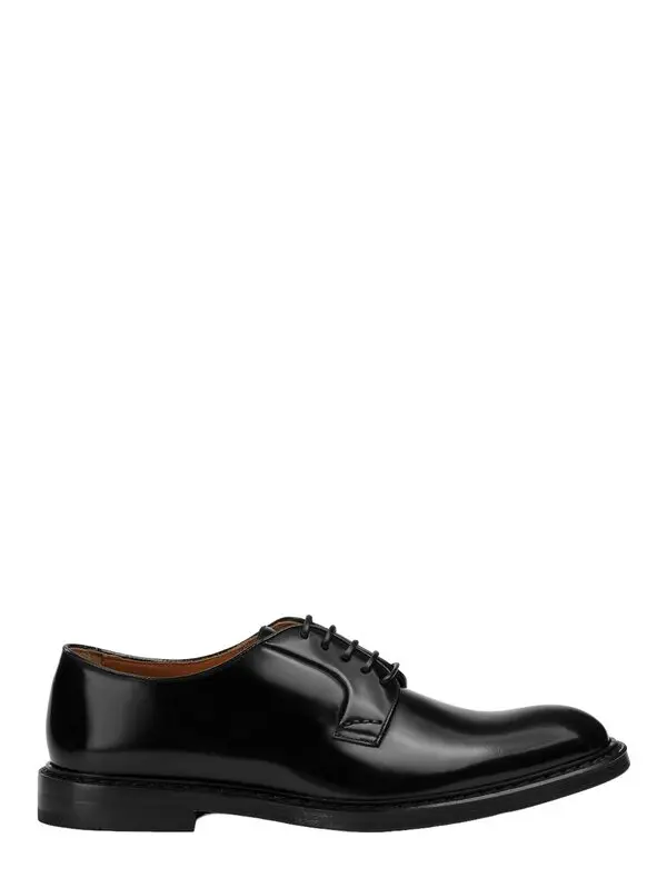 DOUCAL'S Ceremonial Brushed Calfskin Derby Shoes With Leather Sole - Black