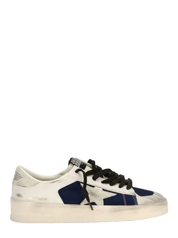 GOLDEN GOOSE Stardan Leather And Mesh Sneakers - Navy