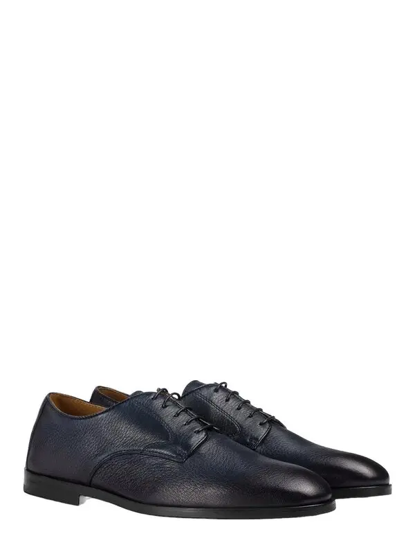 DOUCAL'S Classic Deer Leather Derby Shoes - Blue