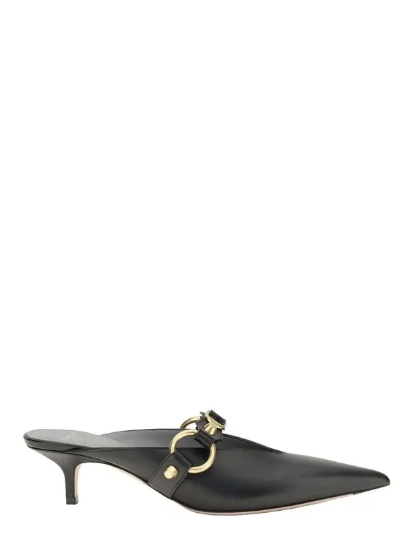 Balenciaga City Studded Calfskin Mules With Medium Stiletto Heel - Black