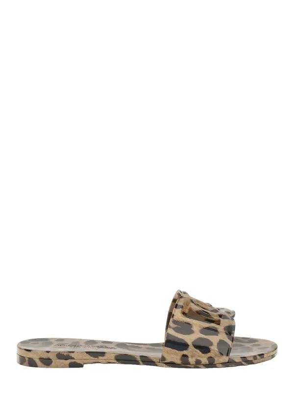 Dolce & Gabbana Leopard Print Slide Sandals - Multicolor