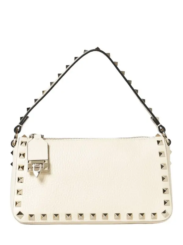Valentino Garavani Rockstud Calfskin Leather Mini Handbag - Ivory
