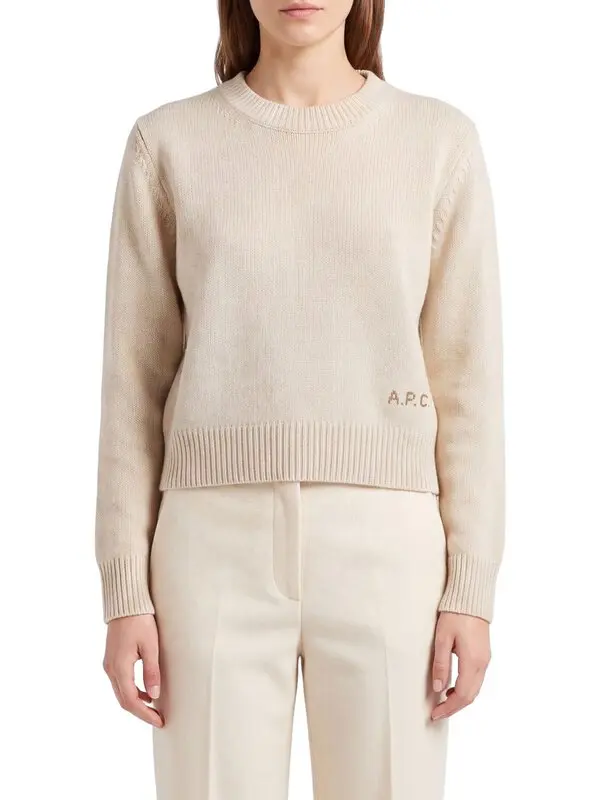 A.p.c. Crew Neck Sweater - White 1