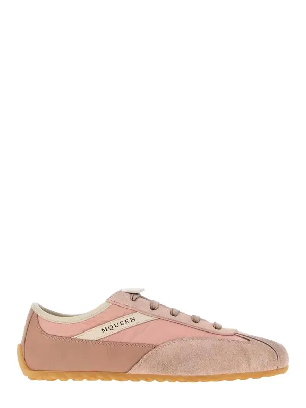 Alexander McQueen Bi Boxe Sneakers In Leather And Suede With Rubber Sole - Beige