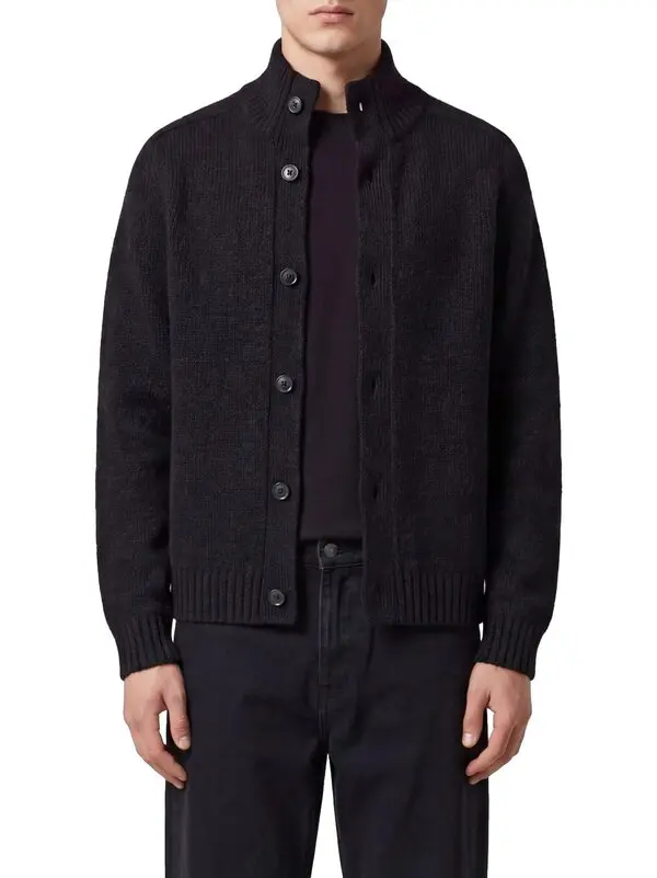 TOM FORD Pure Cashmere Turtleneck Cardigan - Grey