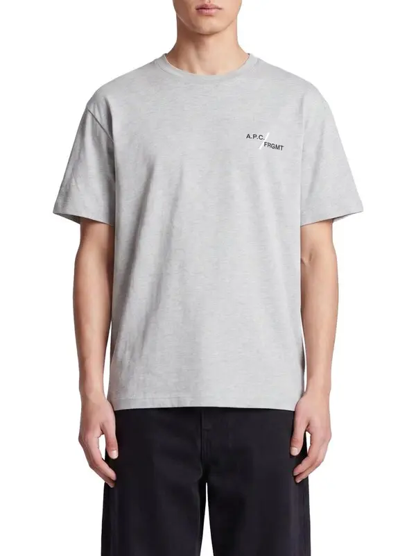 A.p.c. Cotton T-shirt With Contrast Logo And Dropped Shoulders - Green