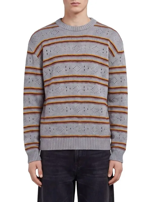 Marni Striped Pure Cashmere Crewneck Jumper - Grey