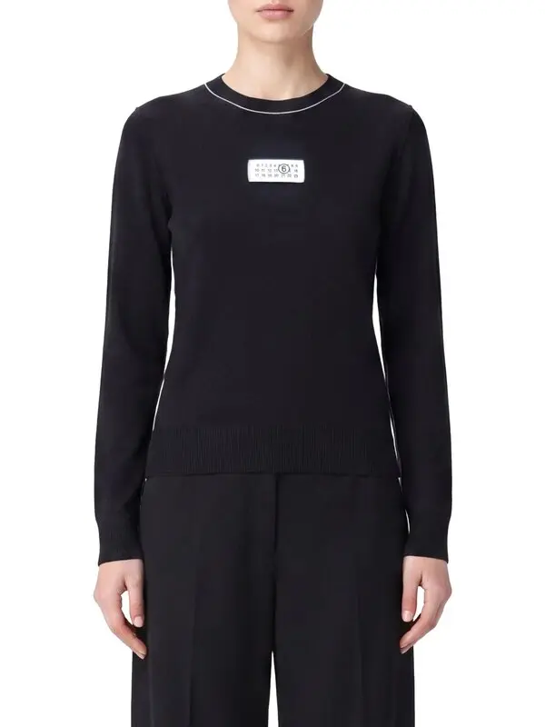 MAISON MARGIELA Ribbed Crew Neck Sweater - Black