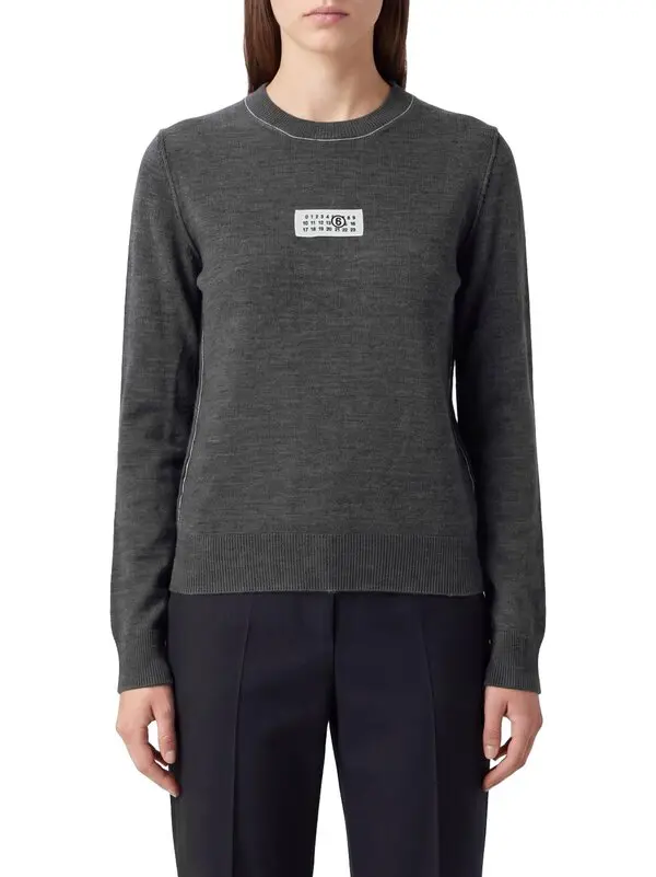 MAISON MARGIELA Ribbed Crew Neck Sweater - Blue