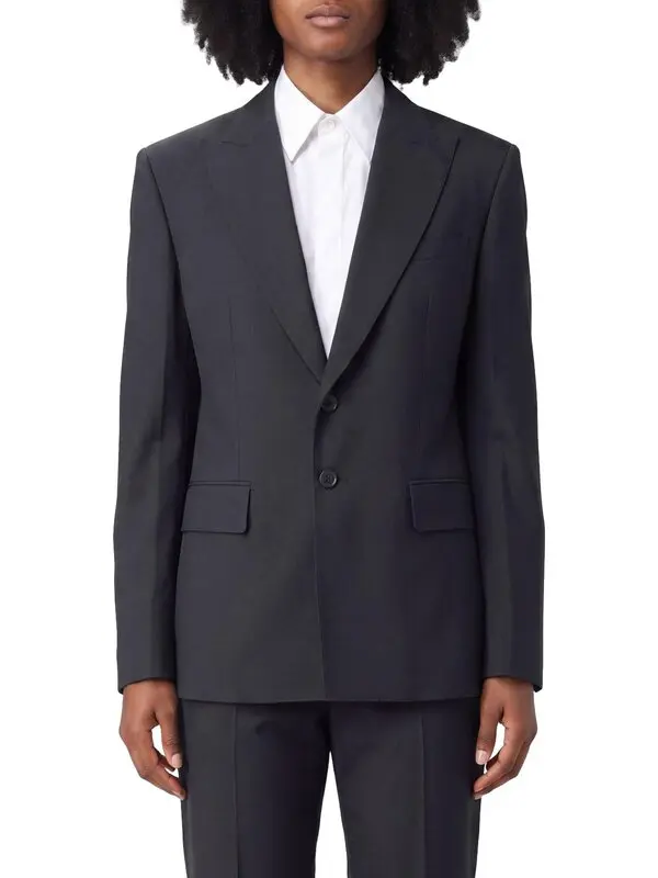 Dsquared2 Single-breasted Wool Blend Blazer With Peak Lapels And Flap Pockets - Black