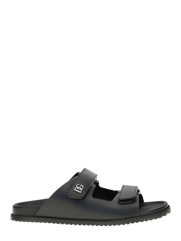 Dolce & Gabbana Sandals With Velcro Fastening - Black