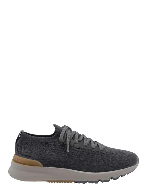 Brunello Cucinelli Cotton Knit Low-top Trainers - Grey