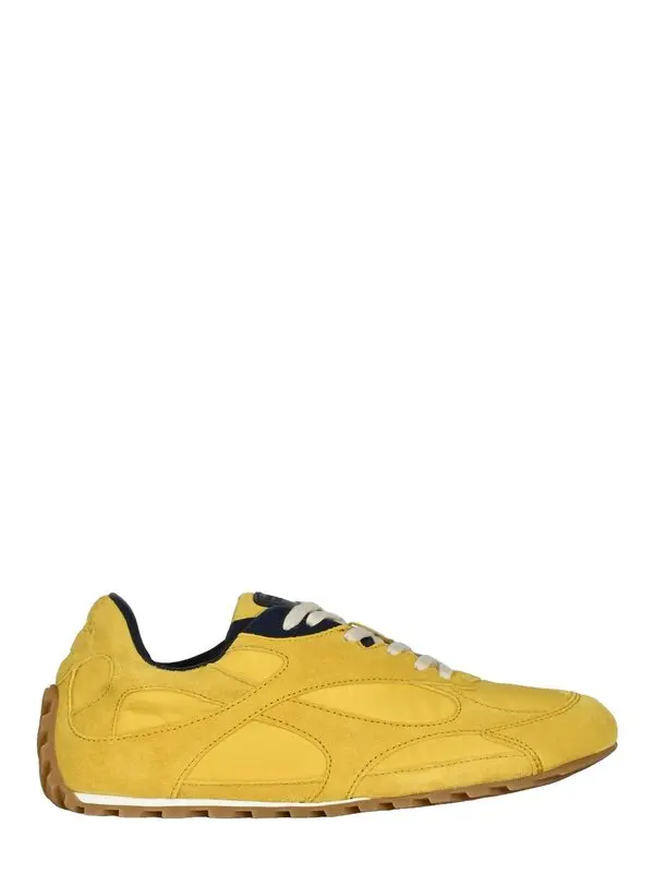 Bottega Veneta Orbit Suede And Nylon Sneakers With Notched Sole - Denim