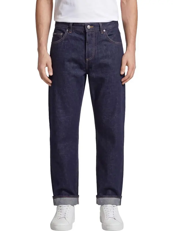 Dolce & Gabbana Regular Fit Straight-leg Jeans In Cotton Denim - Black