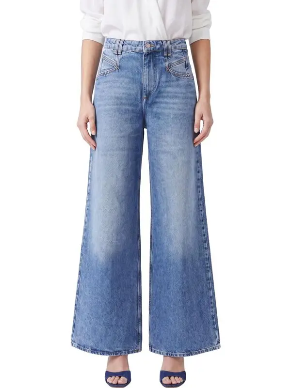 Isabel Marant Étoile Wide-leg Denim Trousers - Gnawed Blue