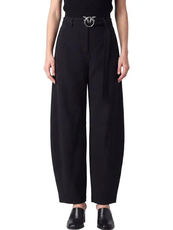 Pinko Tailored Belted Wide Leg Pants - Black