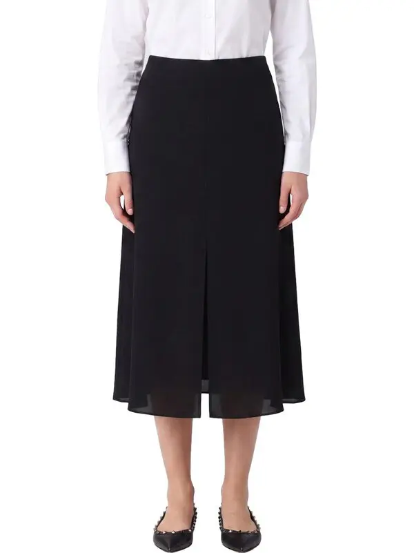 Valentino Garavani High-waisted A-line Silk Midi Skirt - Black