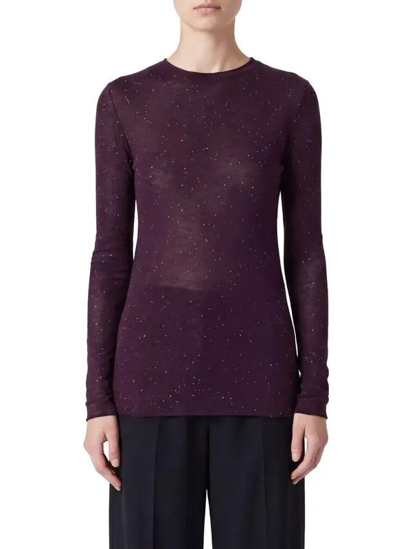 Pinko Long Sleeve Knit Top - Violet