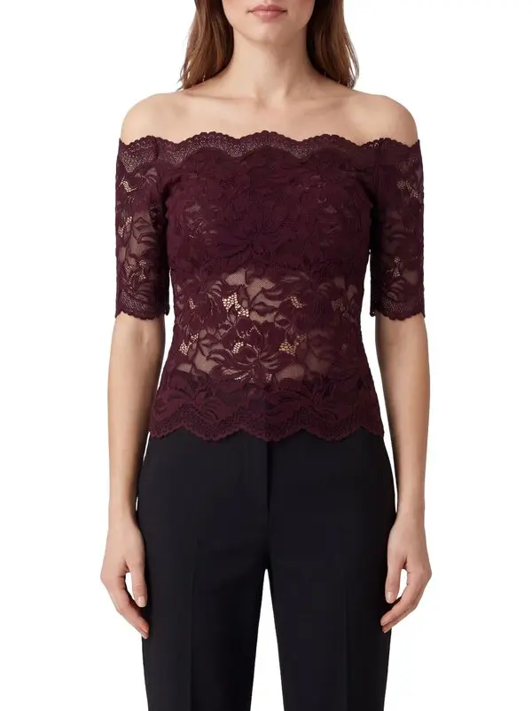 Rabanne Off-the-shoulder Lace Top - Violet