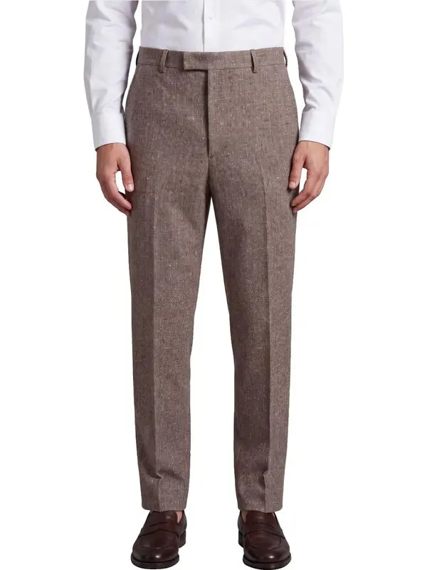 Valentino Garavani Slim Fit Tailored Wool Blend Trousers - Sand