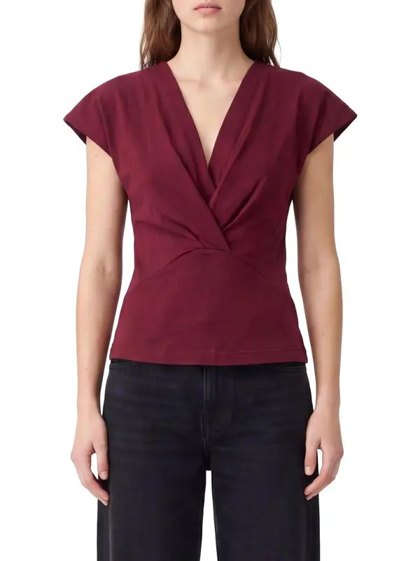 Isabel Marant Étoile Draped V-neck Top - Burgundy