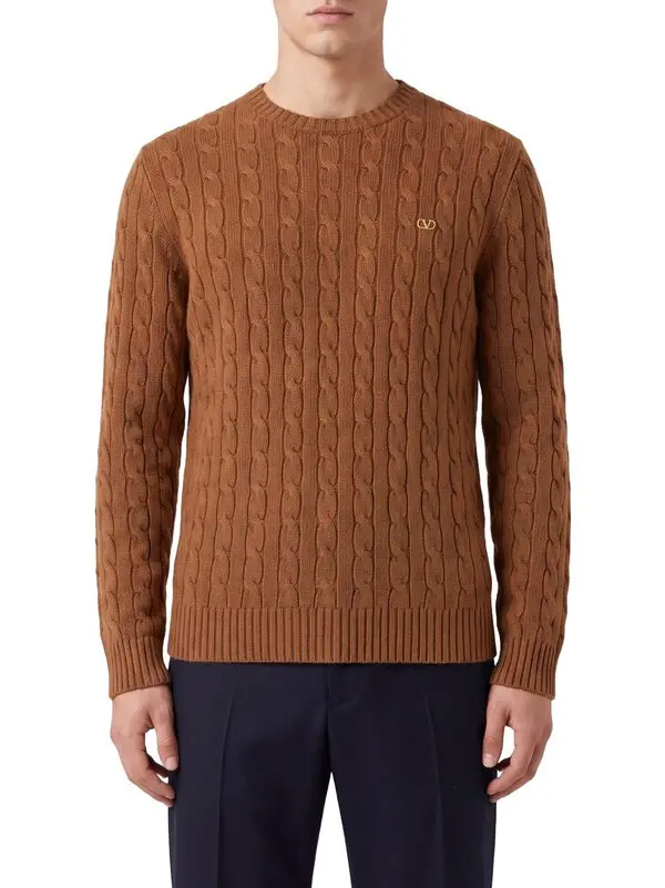 Valentino Garavani Vlogo Signature Pure Cashmere Crewneck Jumper - Hazel