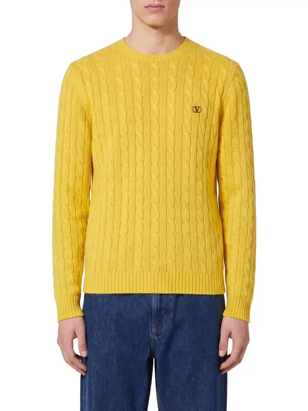 Valentino Garavani Cable Knit Sweater - Yellow